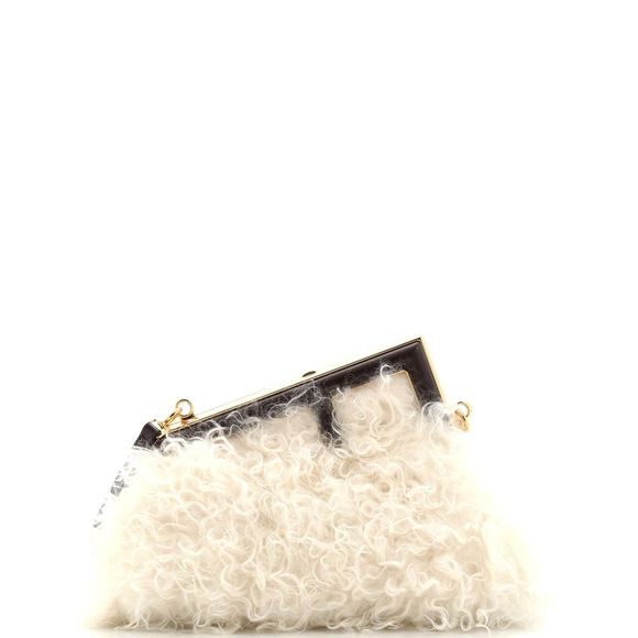 Fendi | Bags | Fendi First Bag Shearling Small White | Poshmark